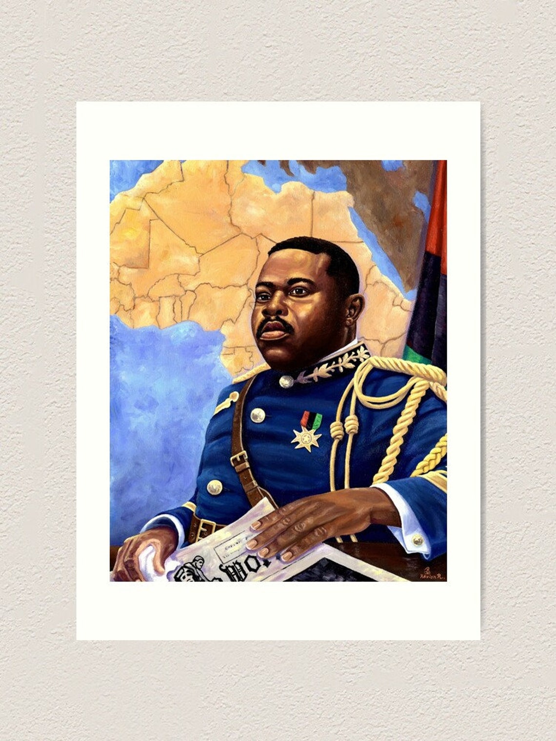 President-general Garvey, Marcus Garvey Portrait Wall Art fine Art ...