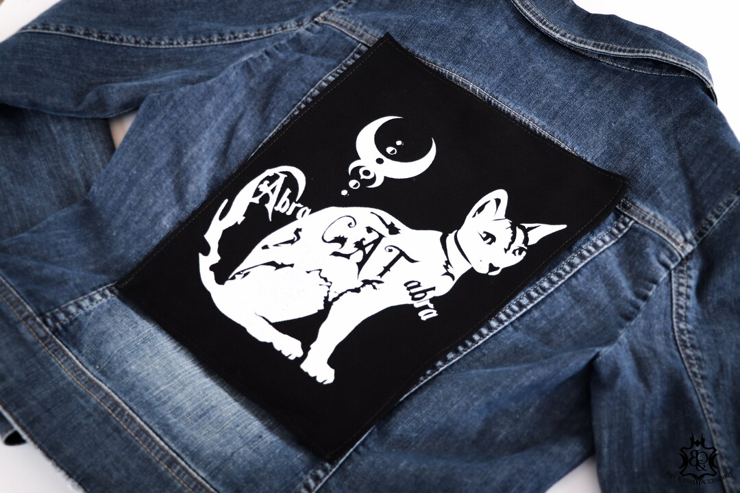 Gothic Back Patch Size 24x33cm Motif Abracatabra Cat Sphinx - Etsy