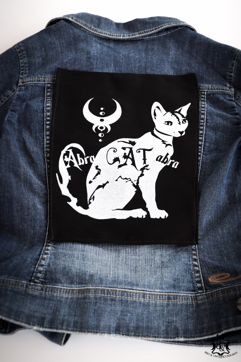 Gothic Back Patch Size 24x33cm Motif Abracatabra Cat Sphinx - Etsy