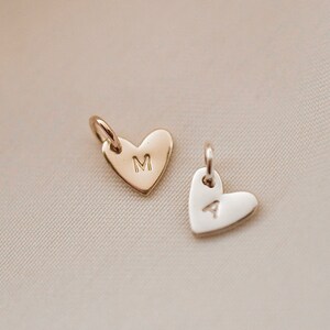 Tiny Initial Heart Charm • Add on Charm • Gold Filled - Etsy