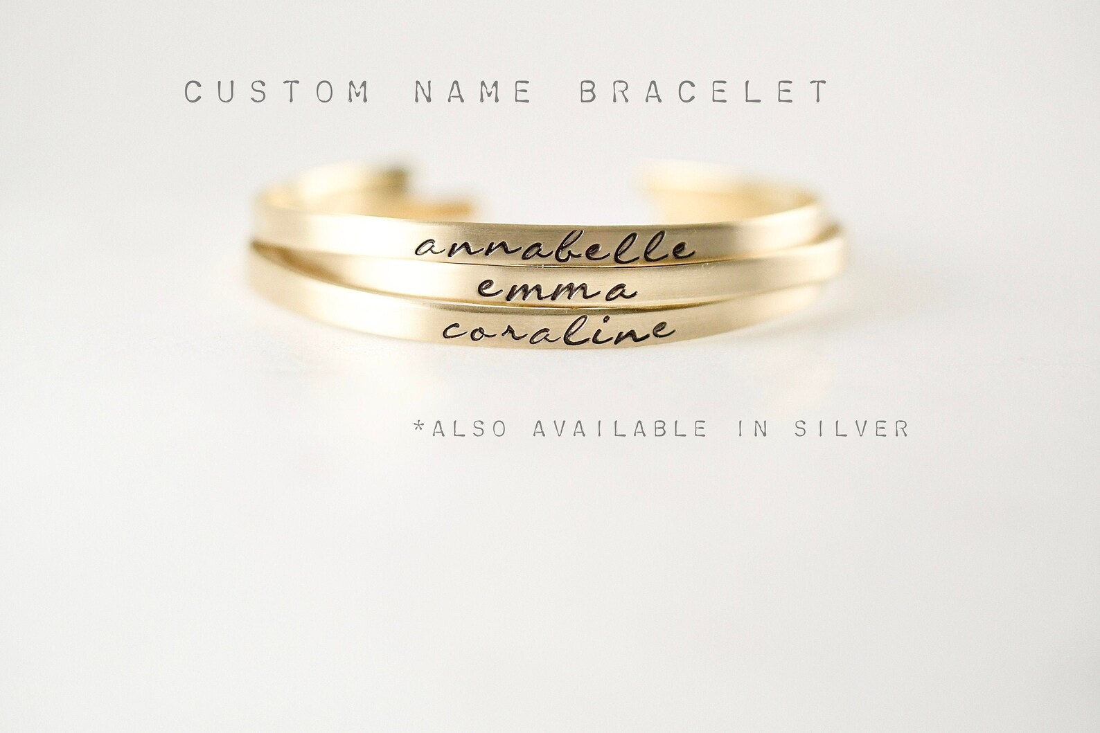 Custom Kids Names Bracelet Cursive Font Skinny Stacking Cuff - Etsy
