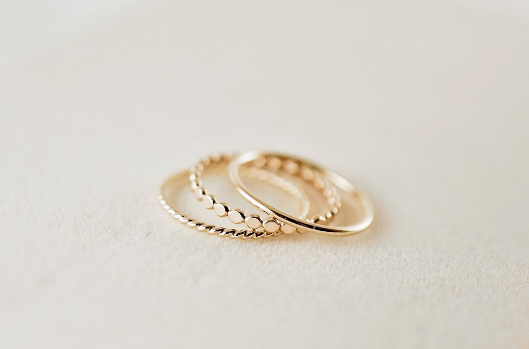 Gold Filled Thin Stacking Rings Triple Stacking Rings 14K Gold Filled ...