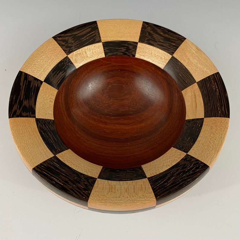 Padauk Bowl with Segmented Wenge and Maple Rim | Etsy