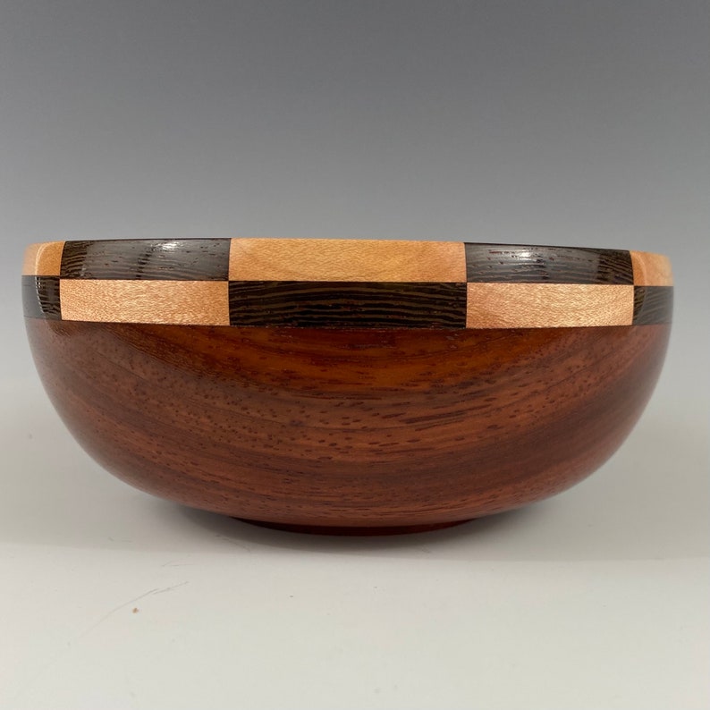 Padauk Bowl with Segmented Wenge and Maple Rim | Etsy