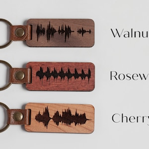 Personalized Wood Sound Wave Keychain, Custom Sound Wave Keychain ...