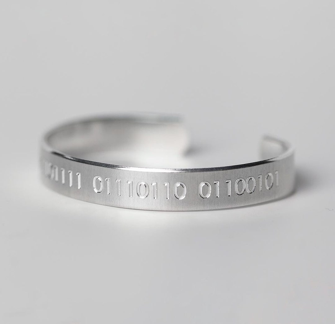 Engraved Binary Bracelet: Custom Secret Message Jewelry - Etsy