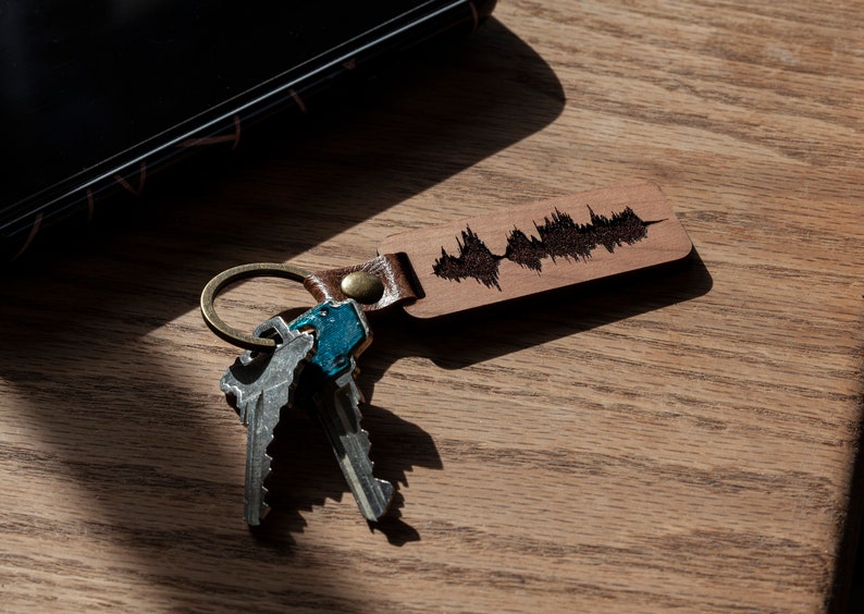 Personalized Wood Sound Wave Keychain Custom Sound Wave - Etsy
