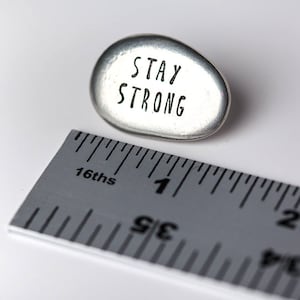 Personalized Pewter Pocket Stone, 1-inch Handstamped Custom Worry Stone ...