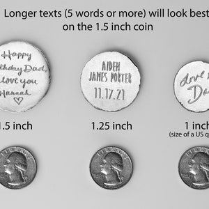 Personalized Handwriting Pocket Coin, Custom Memorial Token or Worry ...