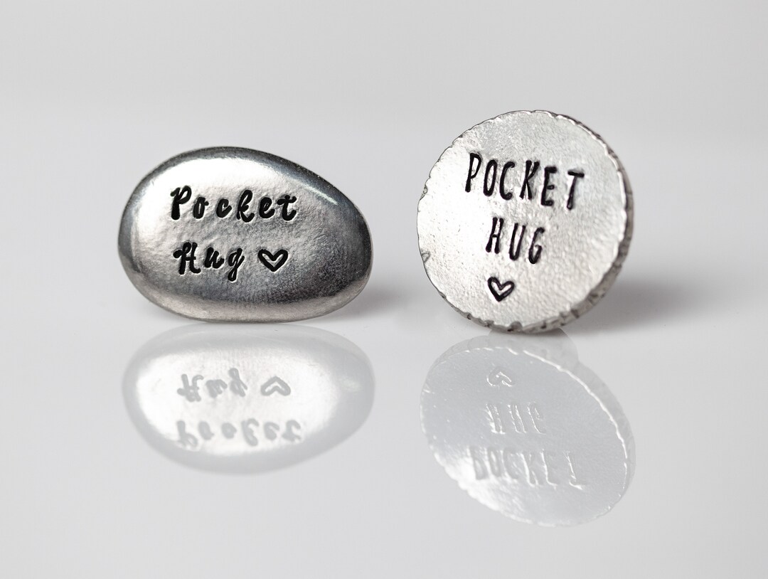 Pocket Hug, Pewter Pocket Stone or Coin, Encouraging Gift, Long ...