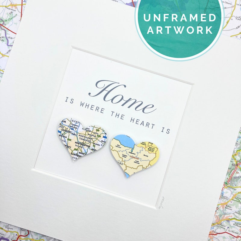 Map Hearts - Etsy