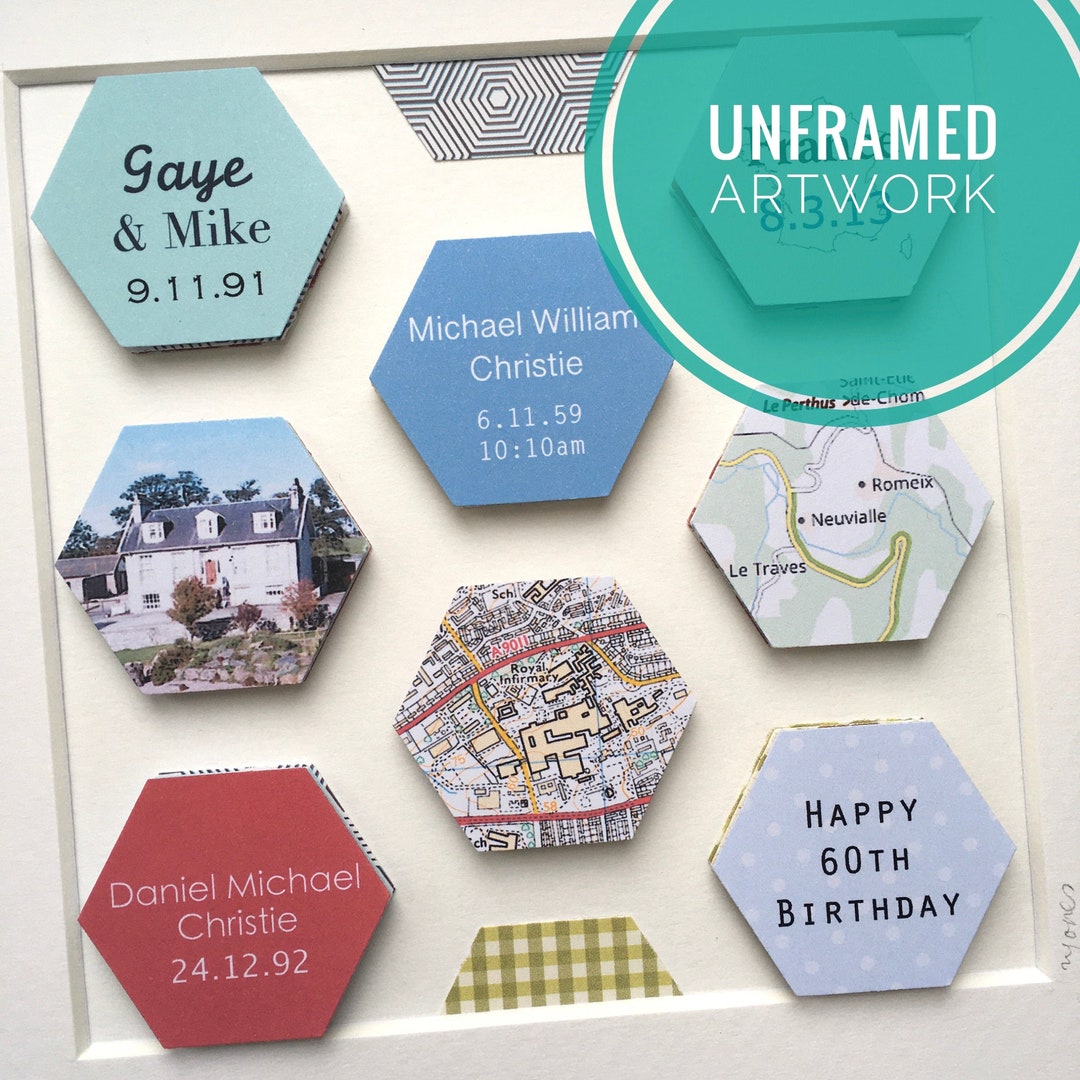 Personalized Hexagon Paper Artwork: 3D Custom Color Gift (unframed) - Etsy