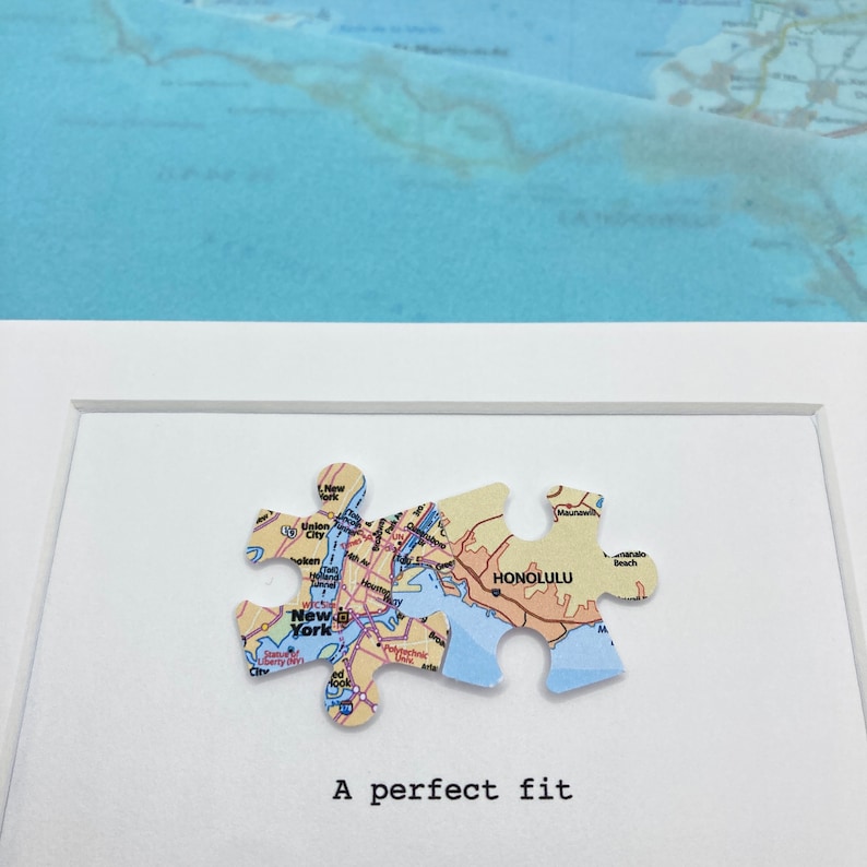 Personalised Map Puzzle Piece Art: Long Distance Relationship, Family ...