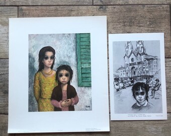 Walter Margaret Keane 60's Vintage Lithograph Print Grant | Etsy