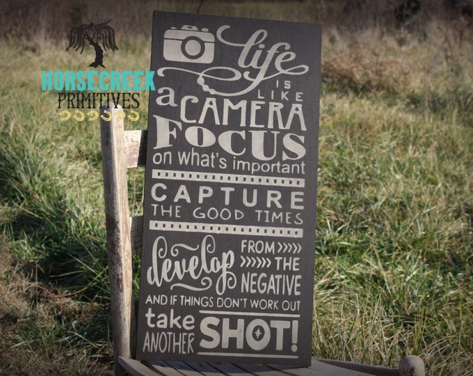 Photography Sign "life is Like A Camera" Photographer Gift ...