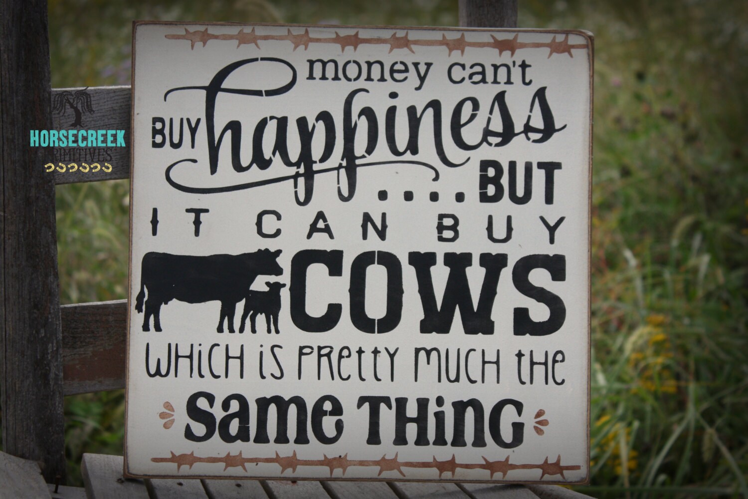 Cow Sign Money Can't buy Happiness But It Can Buy Cows | Etsy