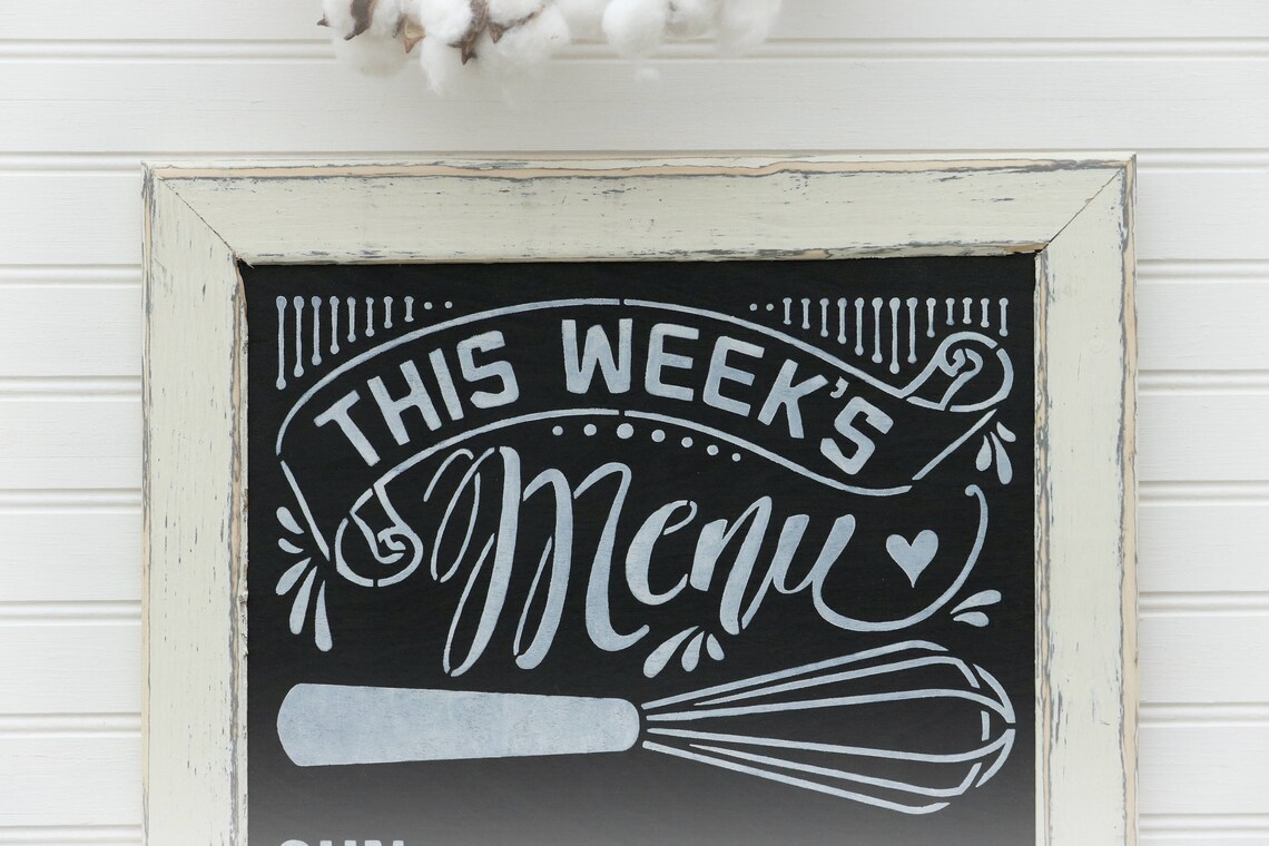 Rustic Kitchen Sign Chalkboard Menu Weekly Meal Planner - Etsy