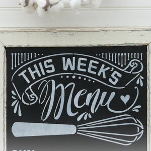 Rustic Kitchen Sign Chalkboard Menu Weekly Meal Planner - Etsy