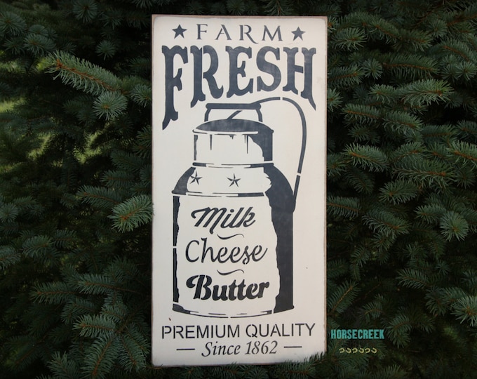 Farm Fresh Sign, Farmhouse Wall Decor, Vintage Advertising Sign ...