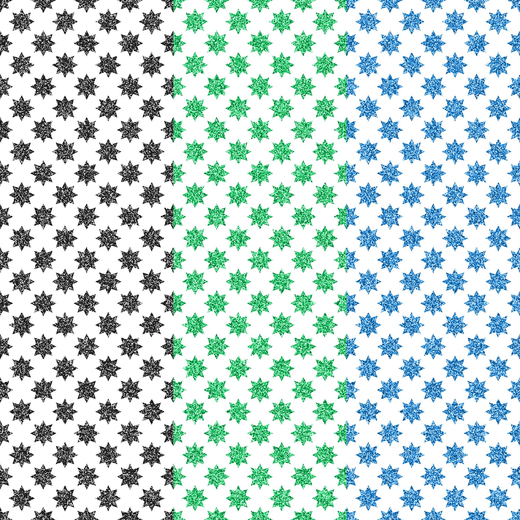 Glitter 8pt Star on White Digital Paper Pack Instant | Etsy
