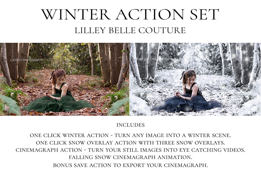 Winter Action Set - Four Falling Snow Animations - Snow Overlays - Turn ...