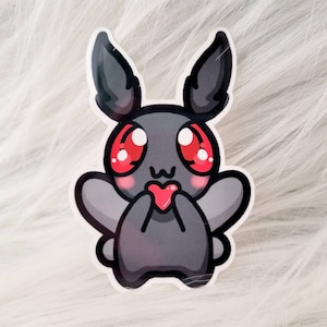 Kawaii Chibi Mothman With a Heart Vinyl Sticker -cryptid Sticker for ...