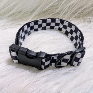 Emo Kemonomimi Collar Checkered Black and White Puppy Cosplay Collar ...