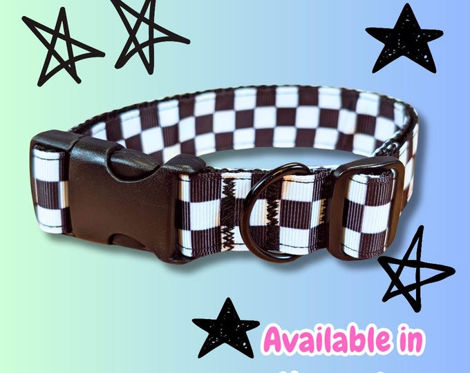 Emo Kemonomimi Collar Checkered Black and White Puppy Cosplay Collar ...