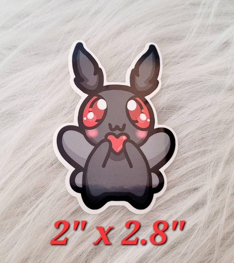 Kawaii Chibi Mothman With a Heart Vinyl Sticker -cryptid Sticker for ...