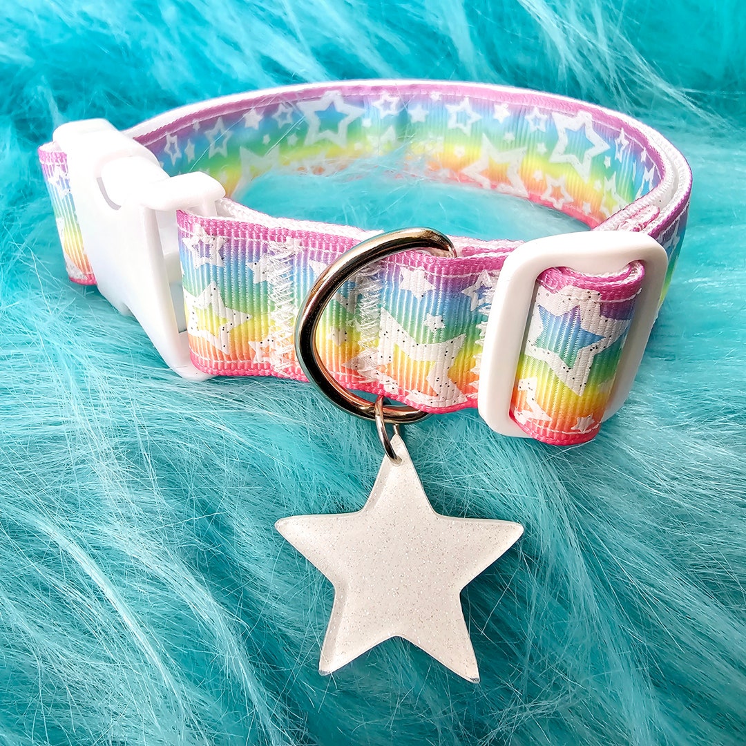 Kawaii Rainbow Star Choker Cosplay Collar | Neko Collar, Kawaii Fashion ...