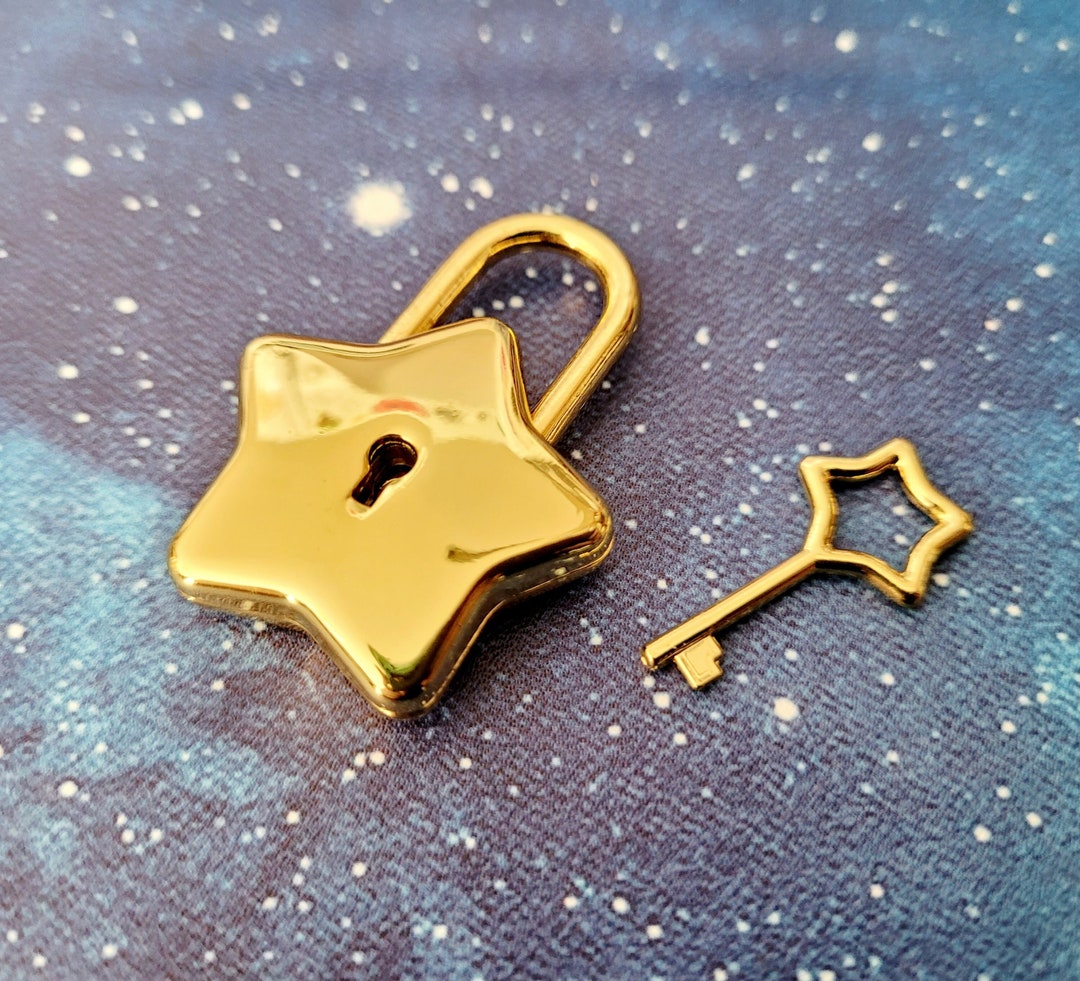 Add-on Gold Star Collar Padlock With Keys Star Collar Lock Metal - Etsy