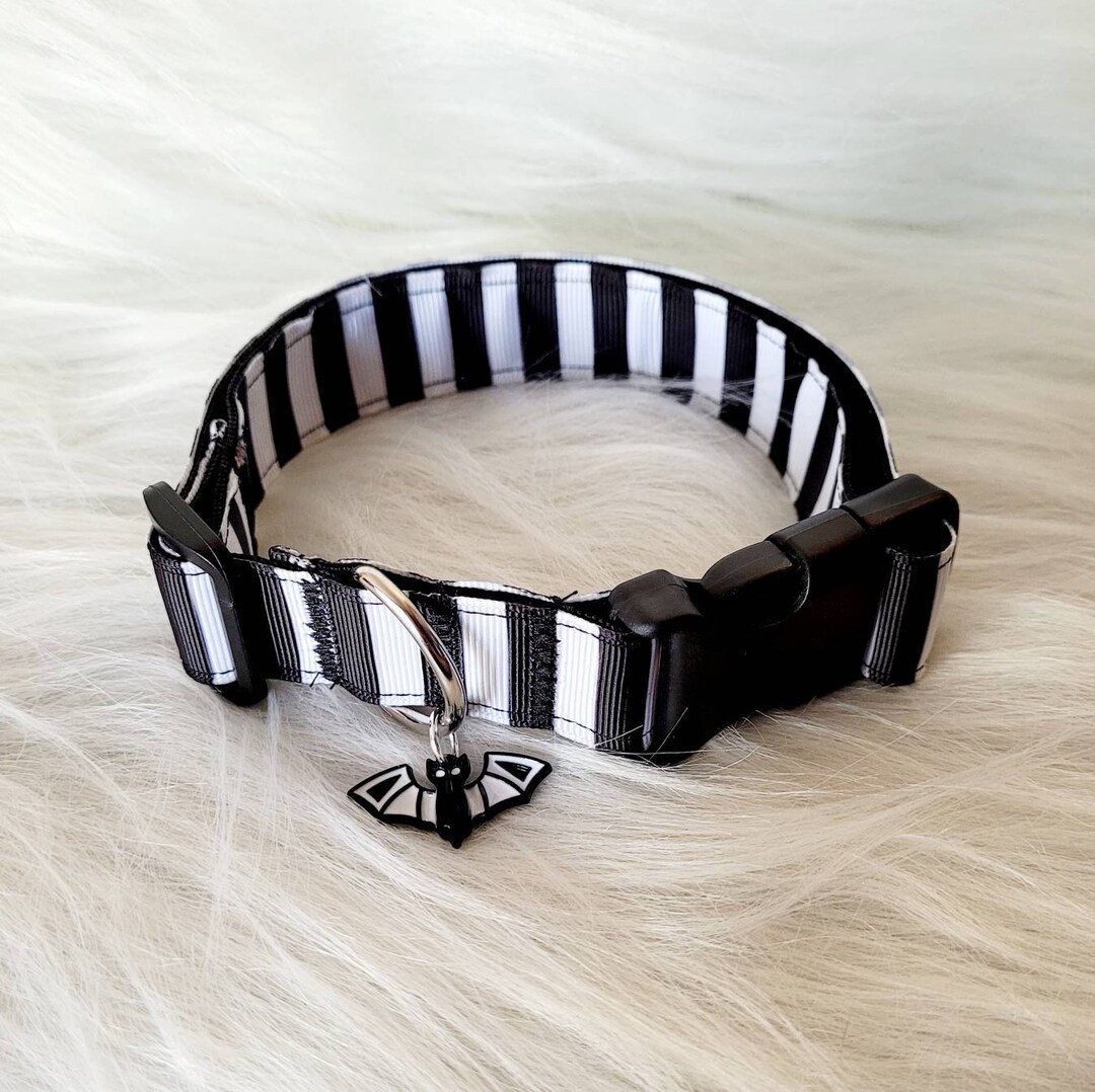 Kemonomimi Bat Black and White Stripe Puppy Cosplay Collar | Gothic Bat ...