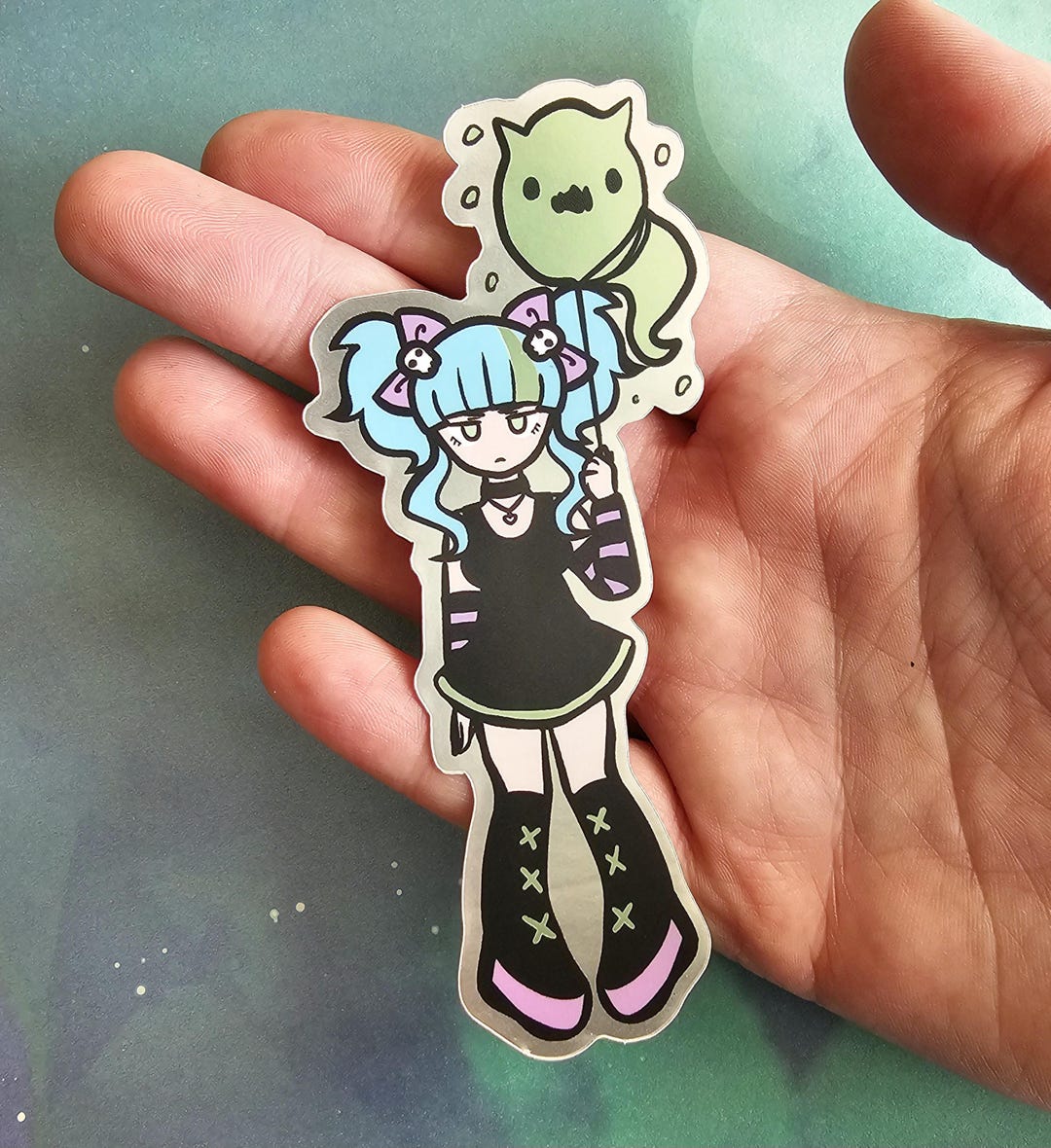 Kawaii Anime Ghost Emo Girl Sticker | Unique Matte Vinyl Art for ...