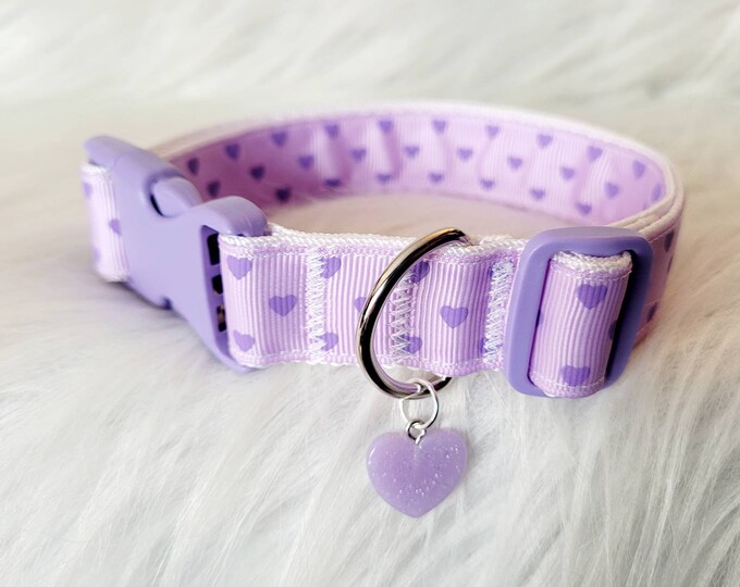 Purple Kawaii Heart Choker - Puppy Play Collar - Petplay Choke ...