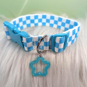 Blue Star Checker Kemonomimi Choker Necklace | Checkerboard Collar ...