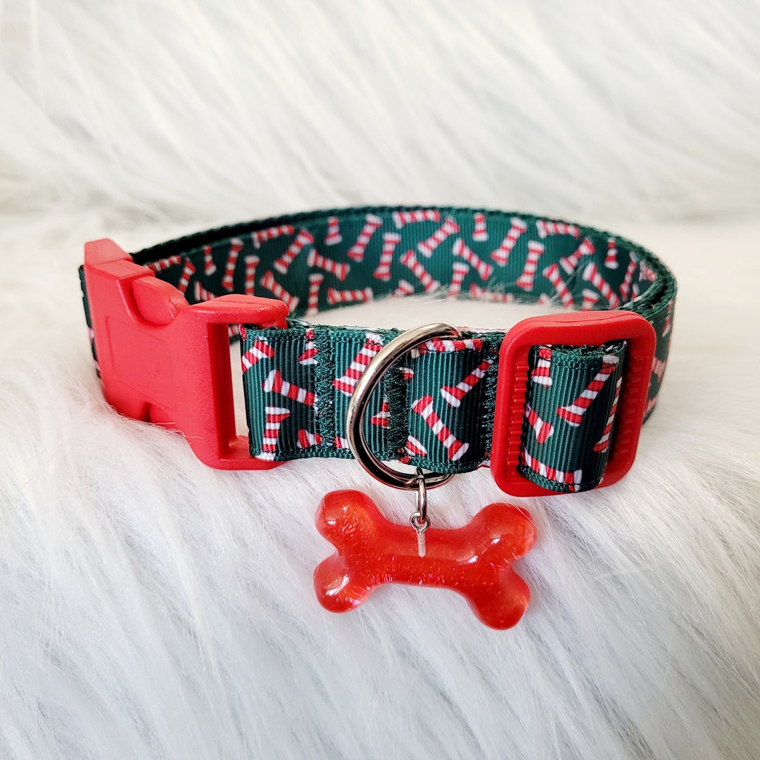 Winter Christmas Choker With Dog Bone & Candy Cane Stripes | Cosplay ...