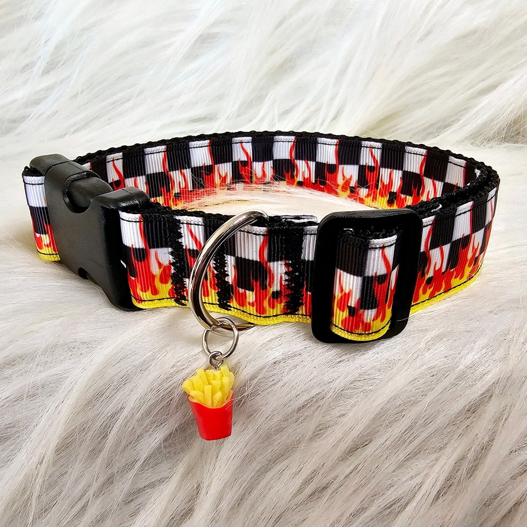Retro Checkerboard Fries Choker | 50s Diner Style, Hot Rod Flames, Fun ...