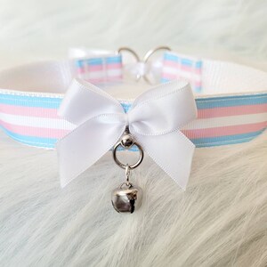 Transgender Pride Flag Kitten Play Collar LGBTQ Trans Pride Flag Choker ...