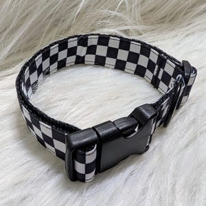 Emo Kemonomimi Collar Checkered Black and White Puppy Cosplay Collar ...
