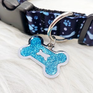 Blue and Black Bone Choker Collar | Cute Blue Metal Glitter Bone and ...