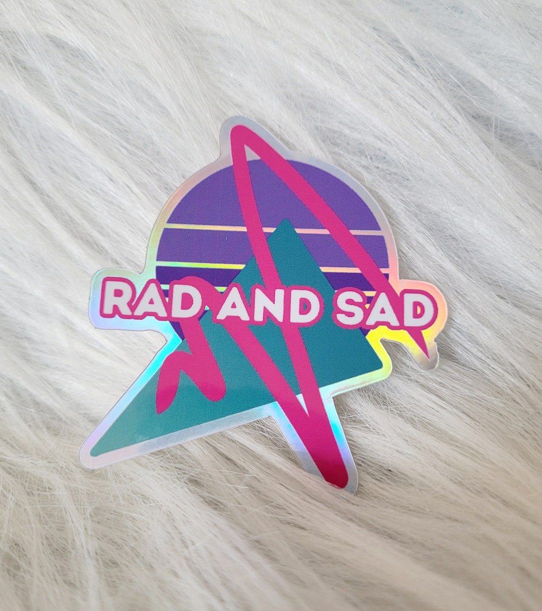 Rad and Sad 90s Retro Vinyl Sticker Vaporwave Geometric - Etsy