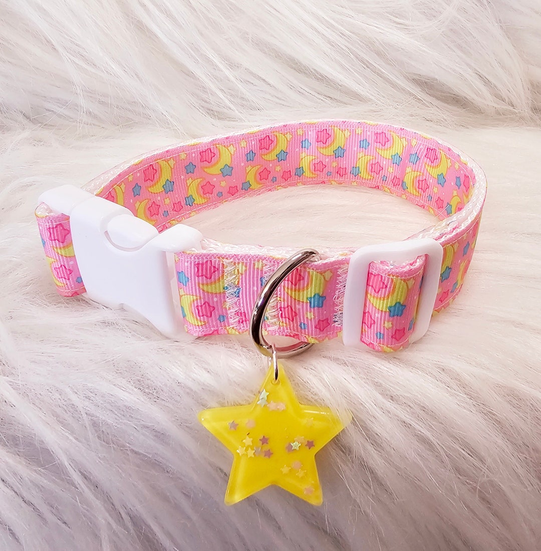Pink Star Moon Collar Choker | Kawaii Neko Egirl, Cosmic Style, Stars ...