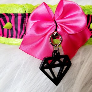 Neon Scene Kid Choker Collar | Nekomimi Kitty Cosplay Accessory, Emo ...