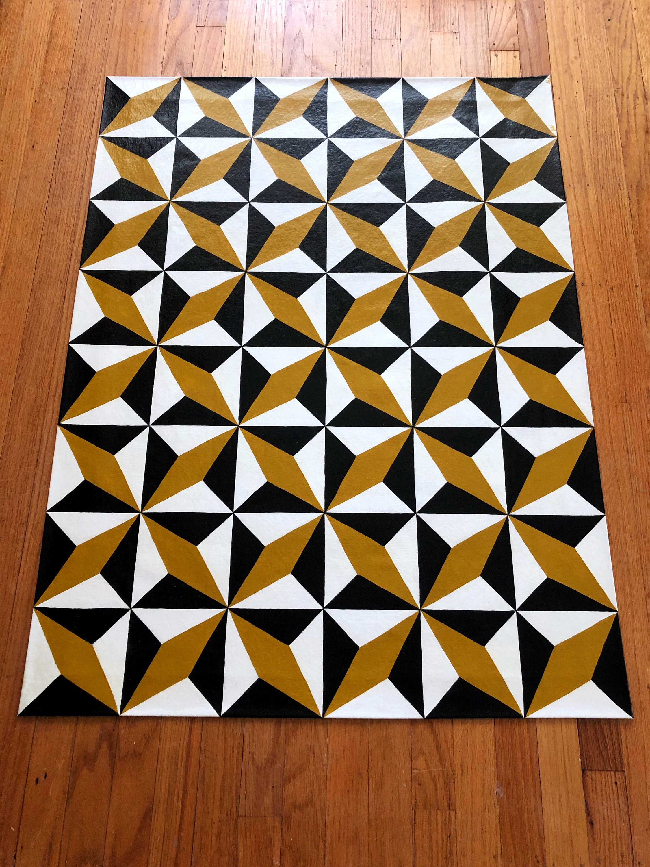 Painted Canvas Floor Cloth – london Star Tiles - Etsy