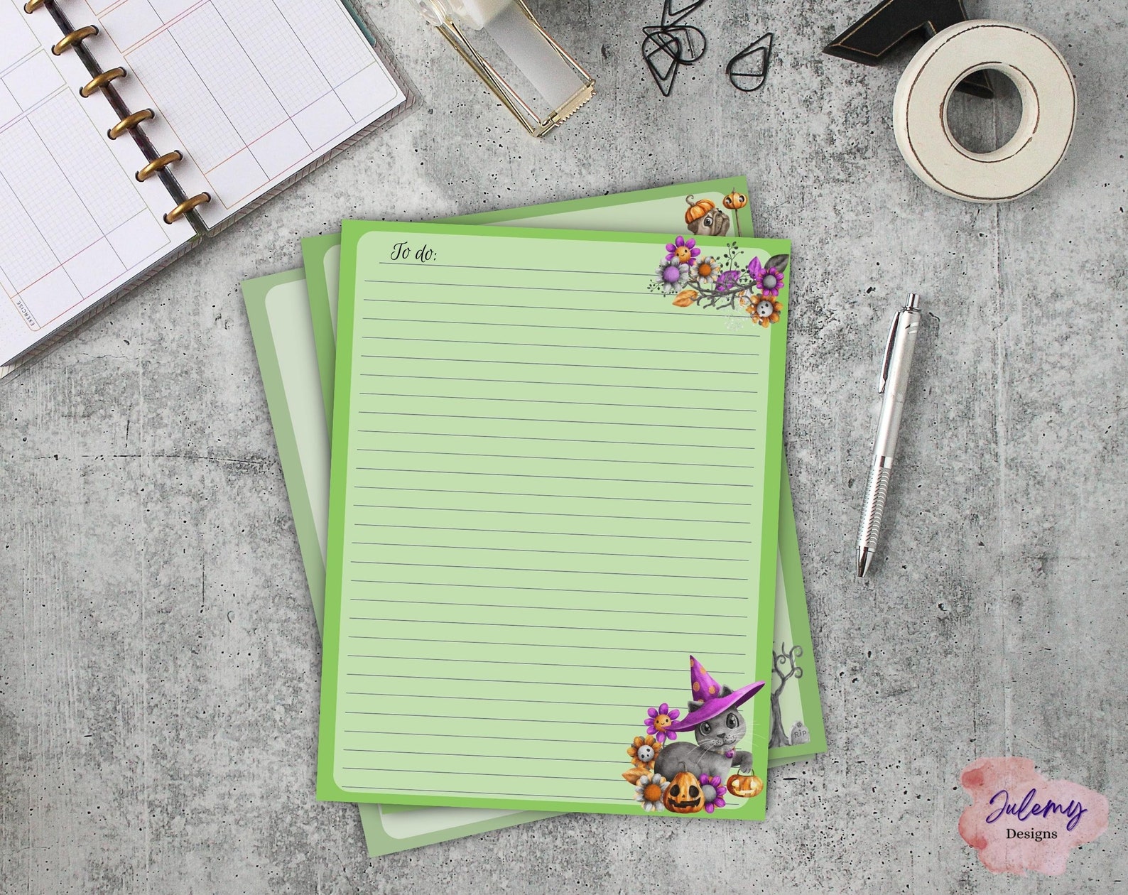 Cute Halloween 2 - Halloween Stationery, Printable Stationery Set ...