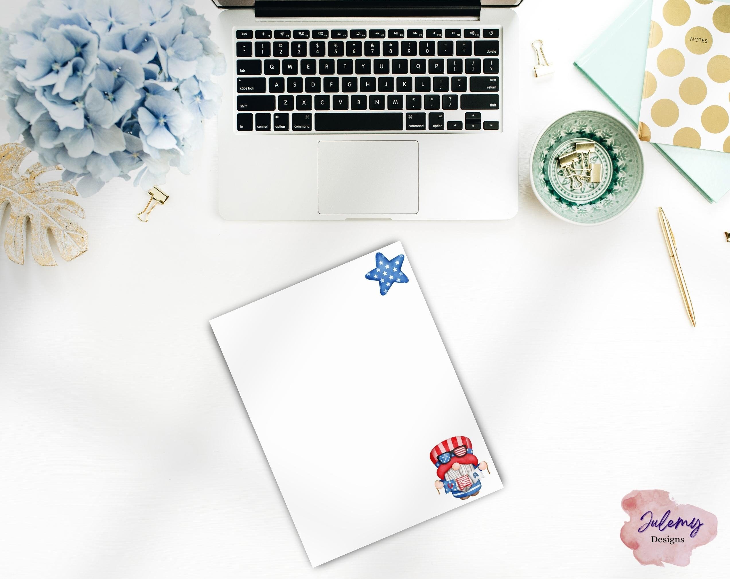 4th of July Gnome Stationery, Printable Stationery, Instant Download ...