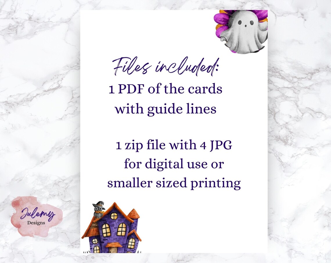 Cute Halloween Cards, Halloween Card, 5x7 Printable Card, 7x5 Printable ...