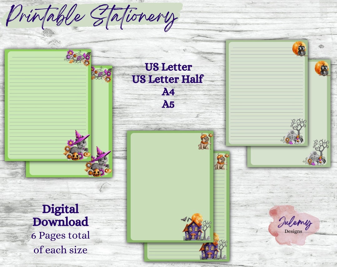 Cute Halloween 2 - Halloween Stationery, Printable Stationery Set ...