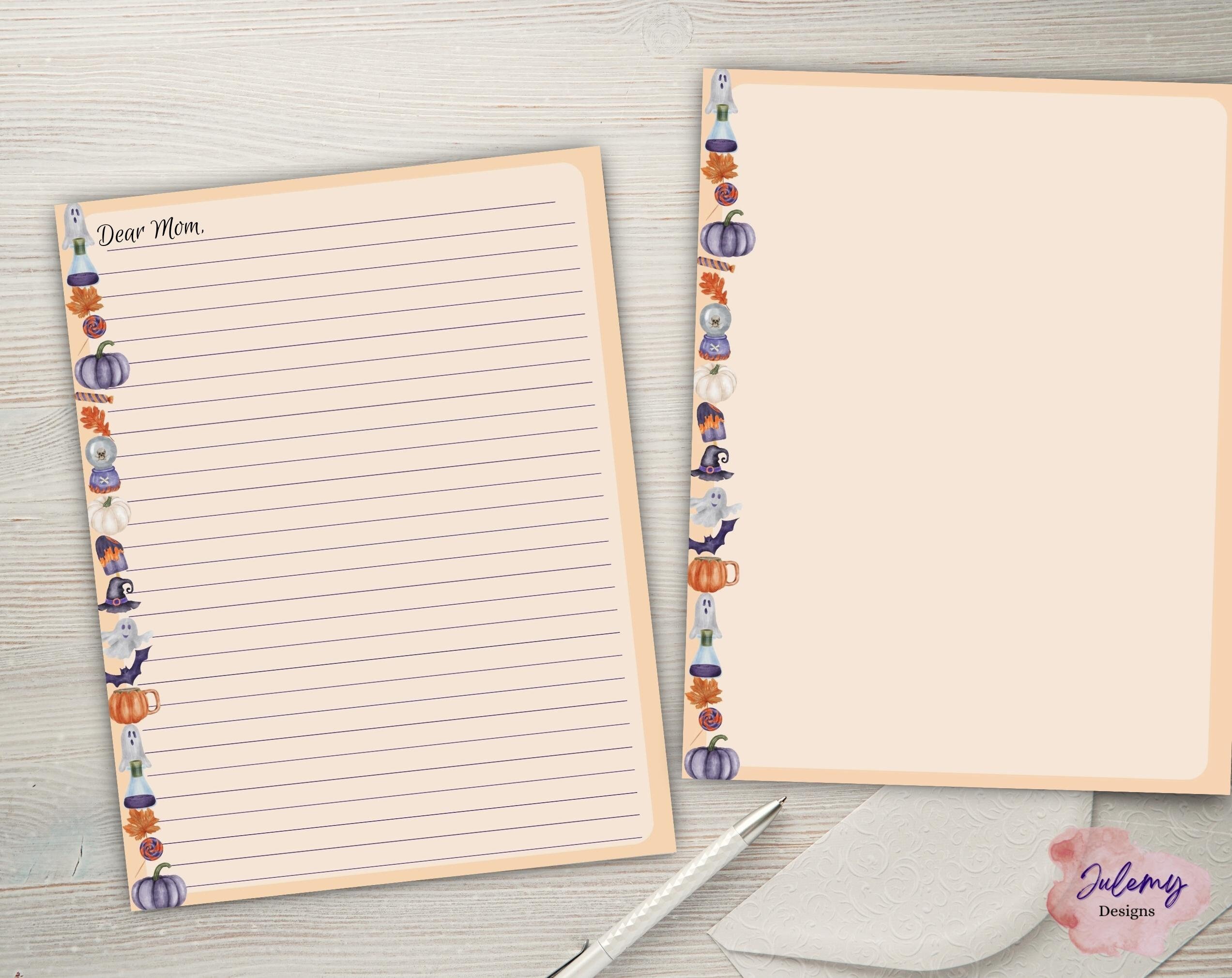 Simple Halloween - Halloween Stationery, Printable Stationery Set ...