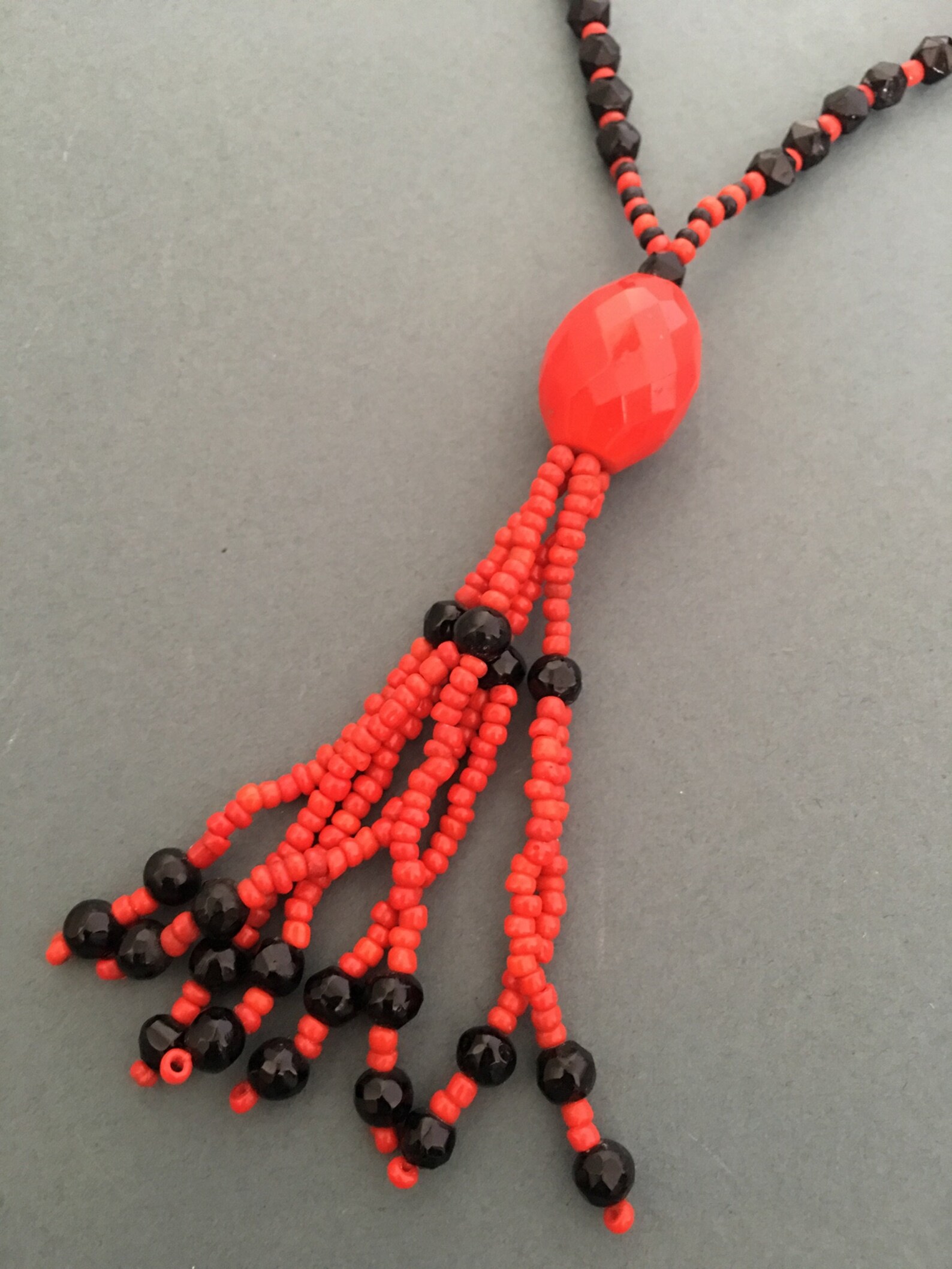 Flapper Necklace Art Deco Necklace Glass Seeds Beads and - Etsy UK